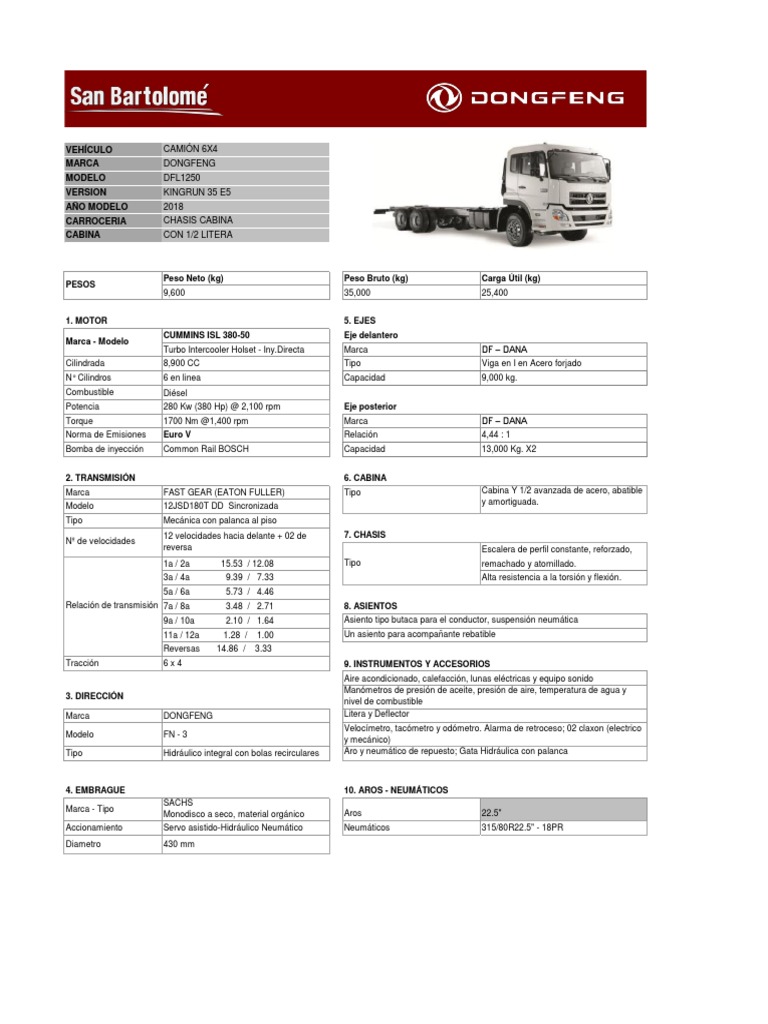 Dongfeng Kingrun 35 | PDF | Eje | Neumático