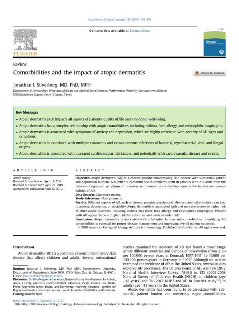 Comorbidities and The Impact of Atopic Dermatitis: Jonathan I ...