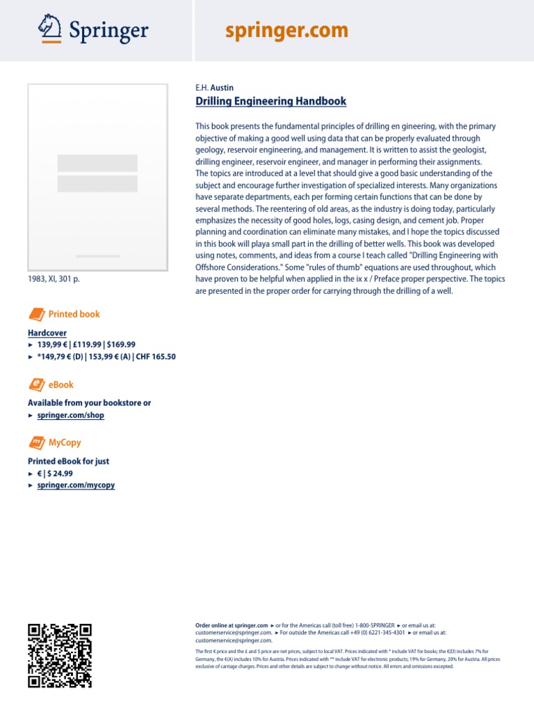 Drilling Engineering Handbook Overview | PDF | Books