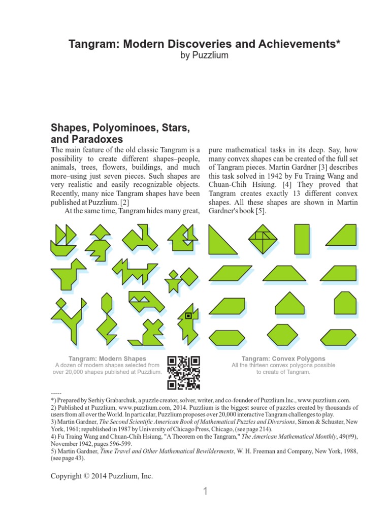 Tangram: Modern Discoveries and Achievements : Shapes, Polyominoes ...