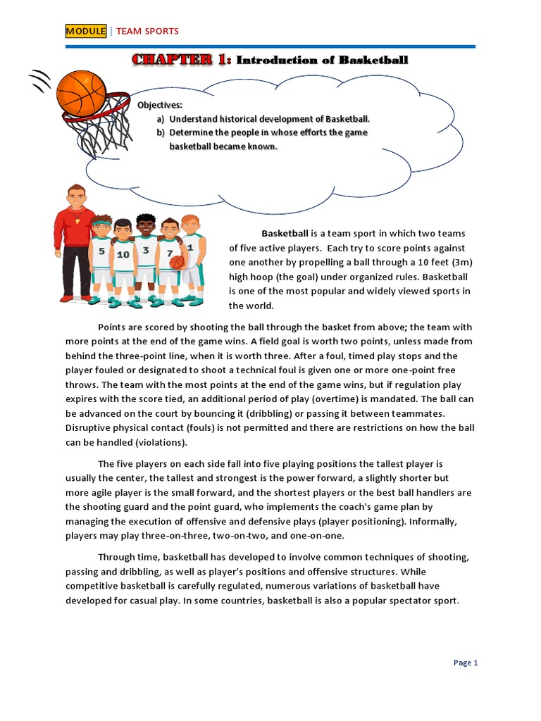 Chapter 1 - Introduction of Basketball | PDF | Basketball Positions ...