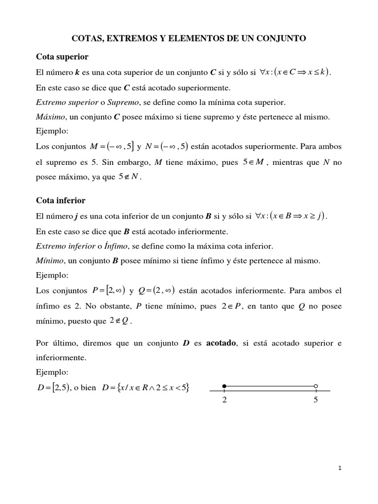 1) Cotas, Valor Absoluto, Intervalos, Entornos | PDF | Intervalo (Matemáticas) | Aritmética