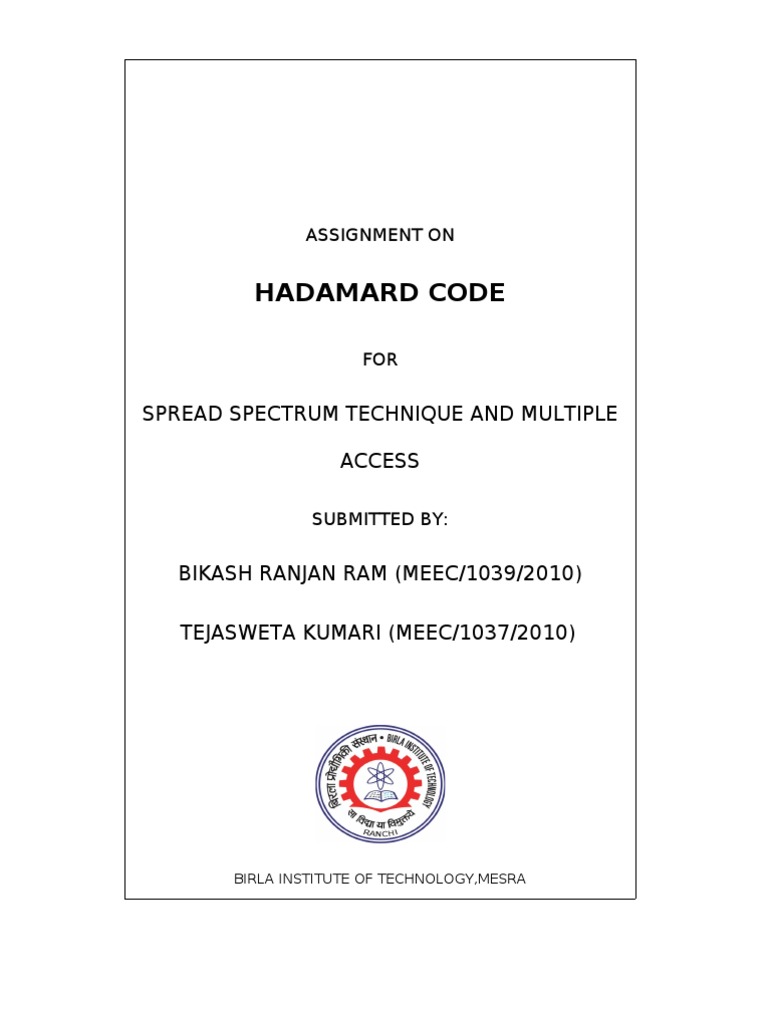 Hadamard Code | PDF | Algorithms | Linear Algebra