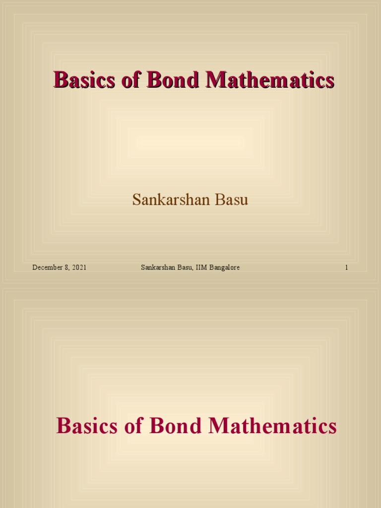 Bond Mathematics
