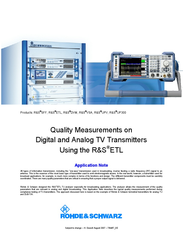 Quality Measurements On Digital and Analog TV Transmitters | Download ...