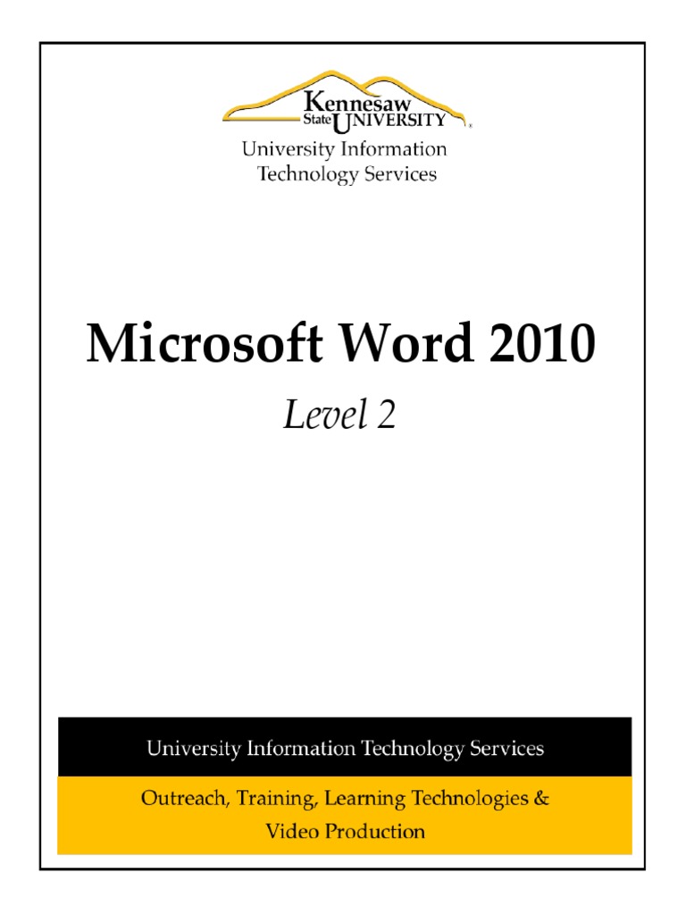 0343 Microsoft Word 2010 Level 2 | PDF | Software Development | Human–Computer Interaction