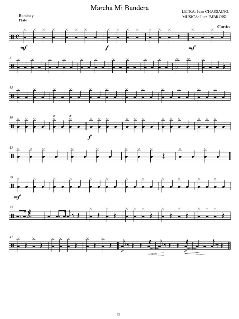 Marcha Mi Bandera - Bombo y Plato | PDF