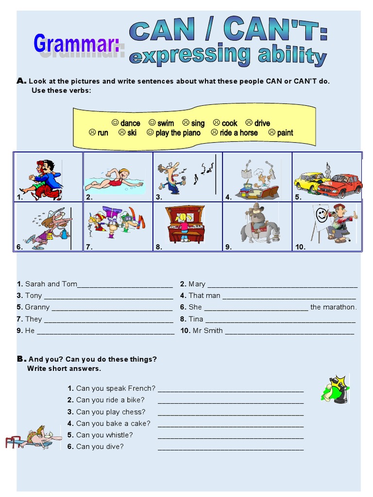 Can - Worksheet | PDF