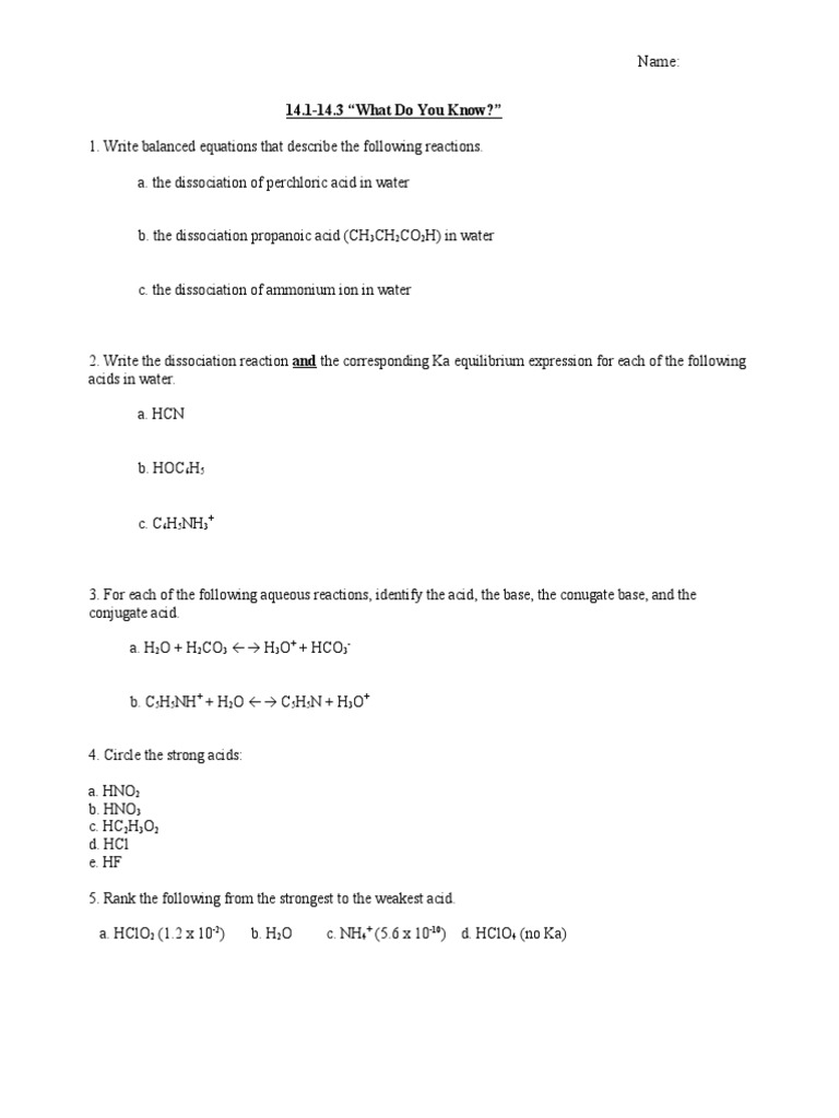 Acid Base AP Chem | PDF | Acid | Ph