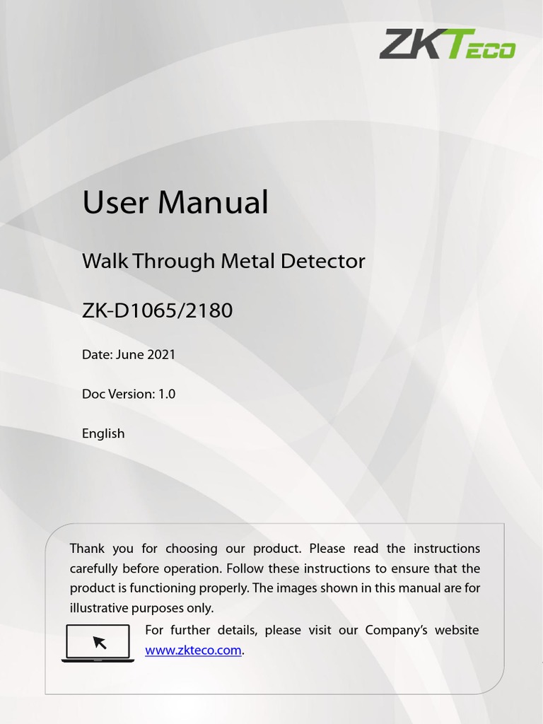 ZK-D2180 User Manual | PDF | Metal Detector | Authentication