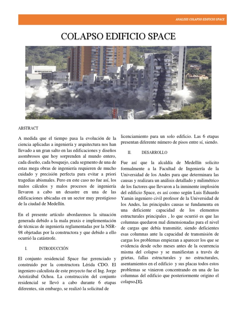Analisis Colapso Edificio Space | PDF | Fundación (Ingeniería) | Diseño