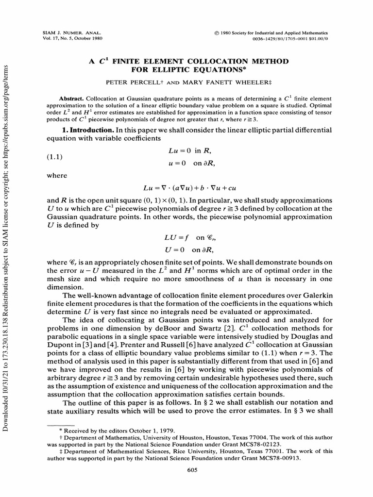 Collocation For Equations Ac Finite Element Method Elliptic Pdf Finite Element Method