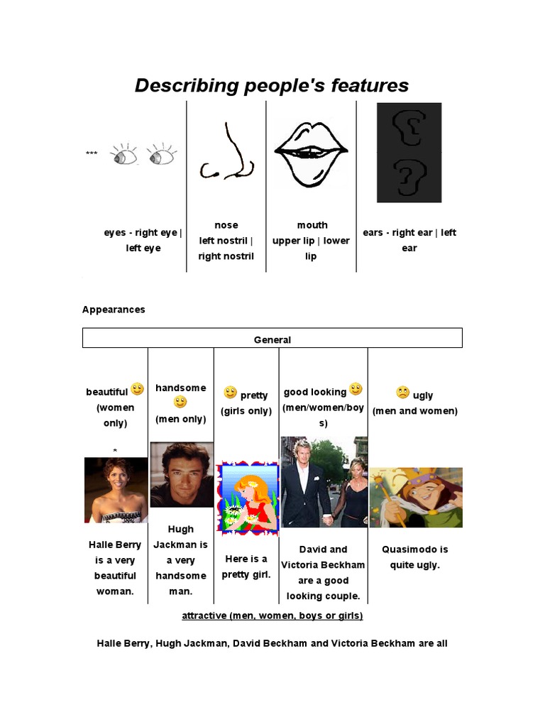 Describing People's Features | PDF | Adjective | Noun