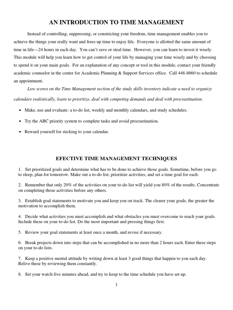Time Management | PDF | Time Management | Professional Skills