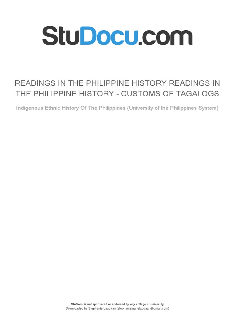 Readings in The Philippine History Readings in The Philippine History ...