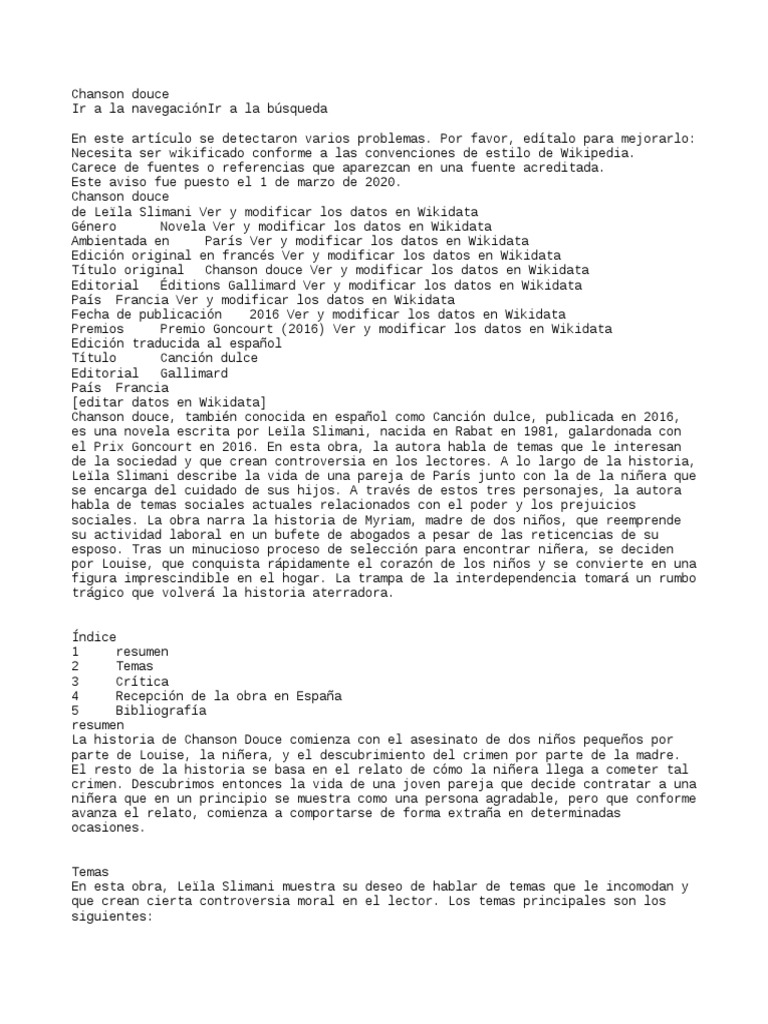 Chanson Douce | PDF