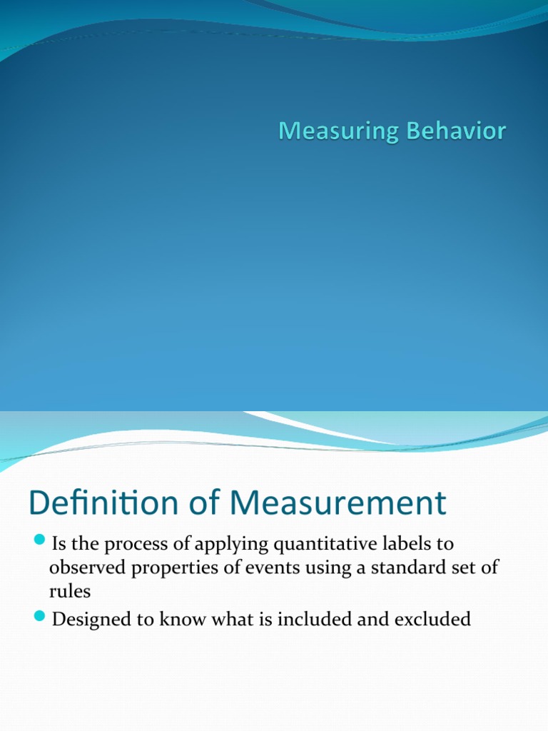 Measuring Behavior | PDF | Time | Behavior