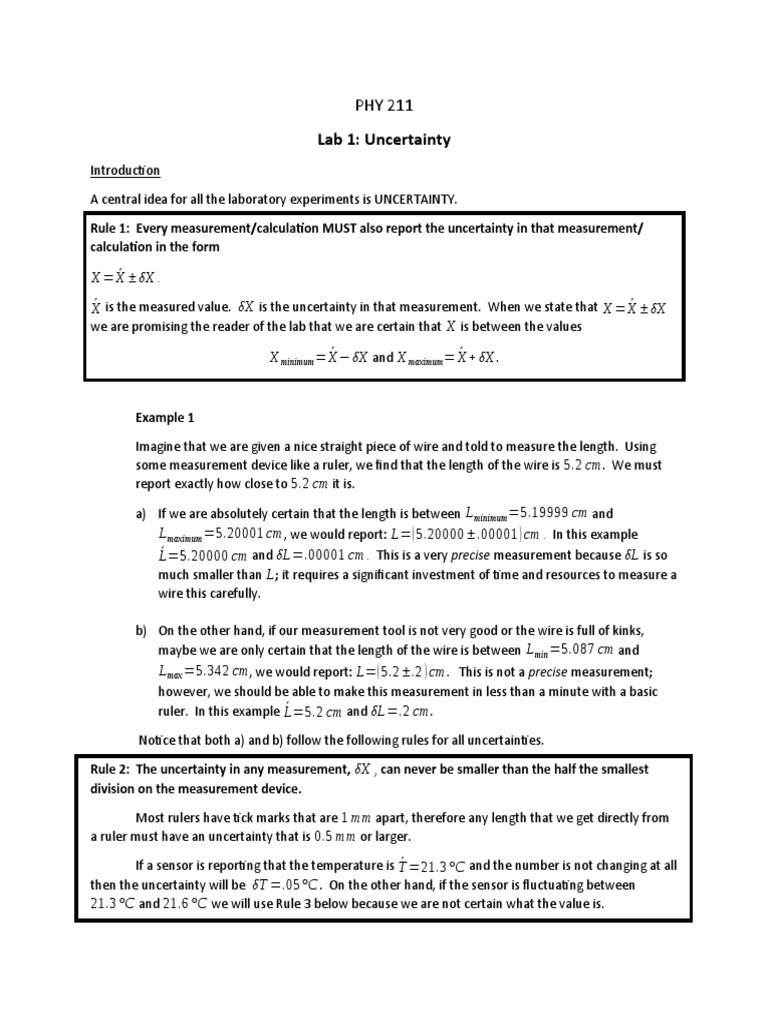 PHY 211 Lab 1 Paper Thickness (Final) | PDF | Significant Figures | Uncertainty