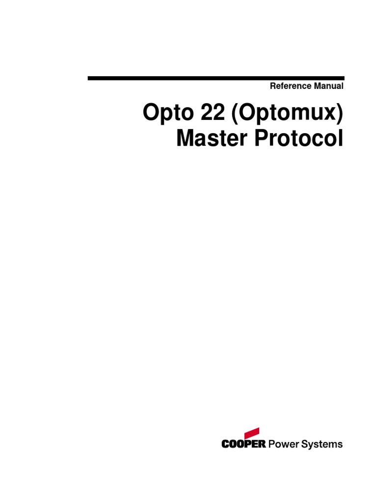 Opto 22 (Optomux) Master Protocol | PDF | Input/Output | Transmission ...