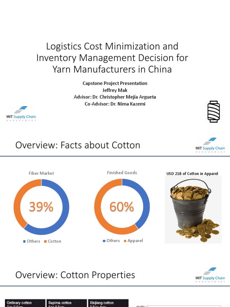 Logistics Cost Minimization and Inventory Management Decision For Yarn ...