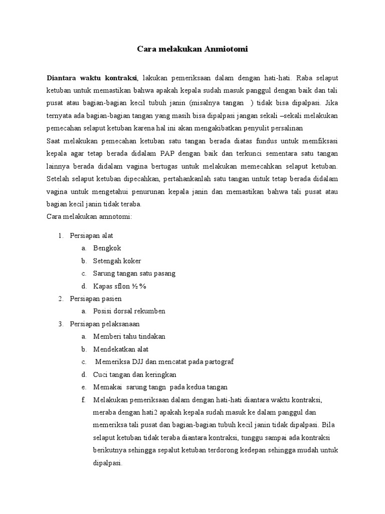 Cara Amniotomi | PDF