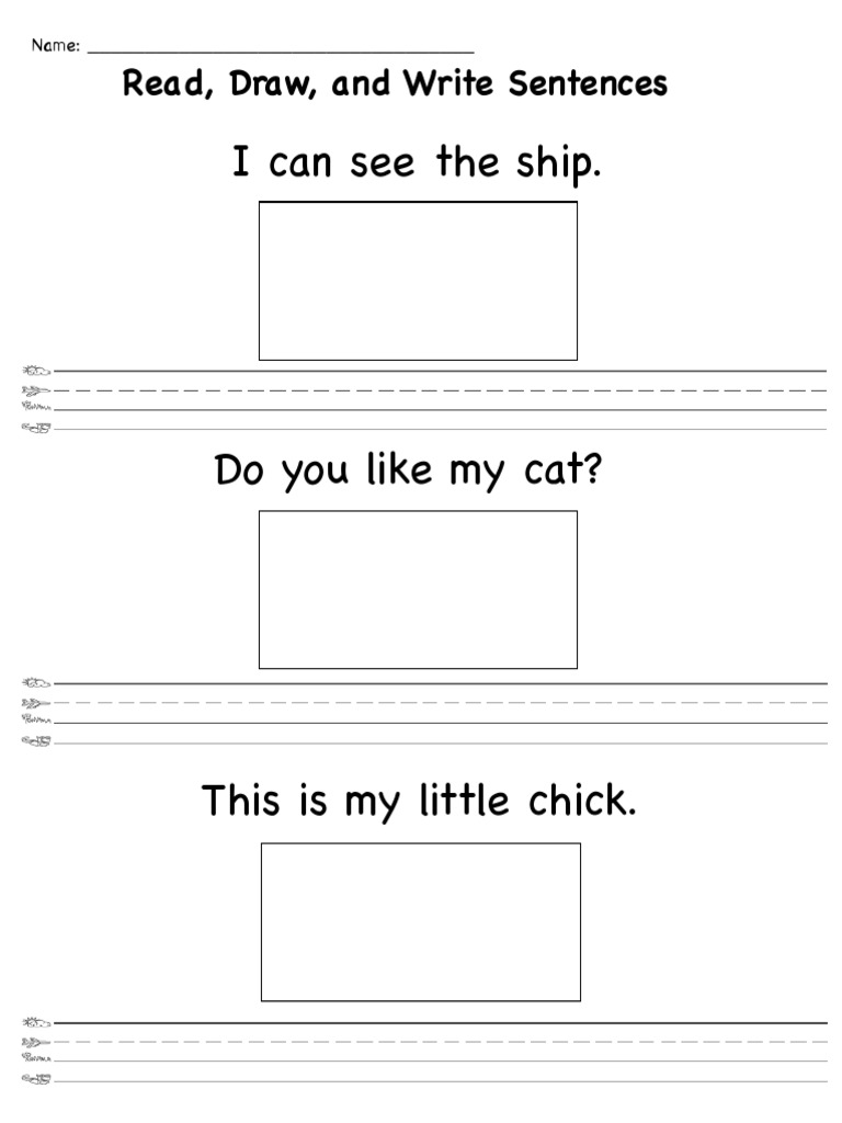 I Can See The Ship.: Read, Draw, and Write Sentences | PDF
