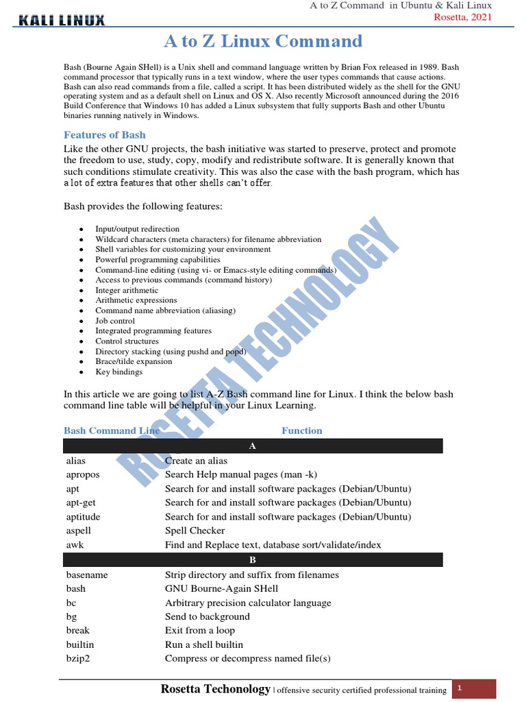 A To Z Linux Command - New | PDF | Computer File | Command Line Interface