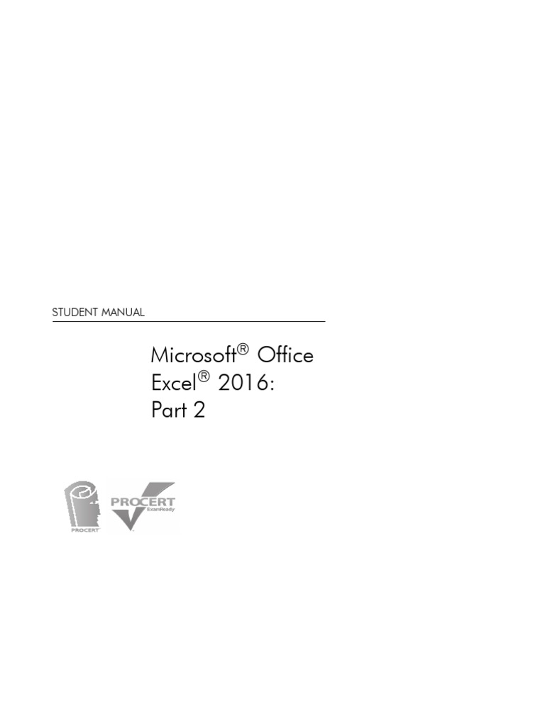 C Manuals Excel Excel 2016 Part 2 | PDF | Microsoft Excel | Worksheet