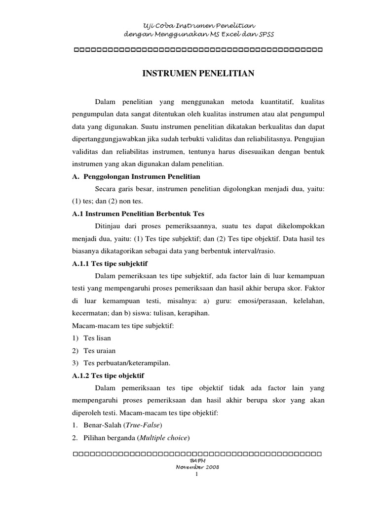 Cara Hitung Validitas Dan Reliabilitas | PDF | Karier & Perkembangan