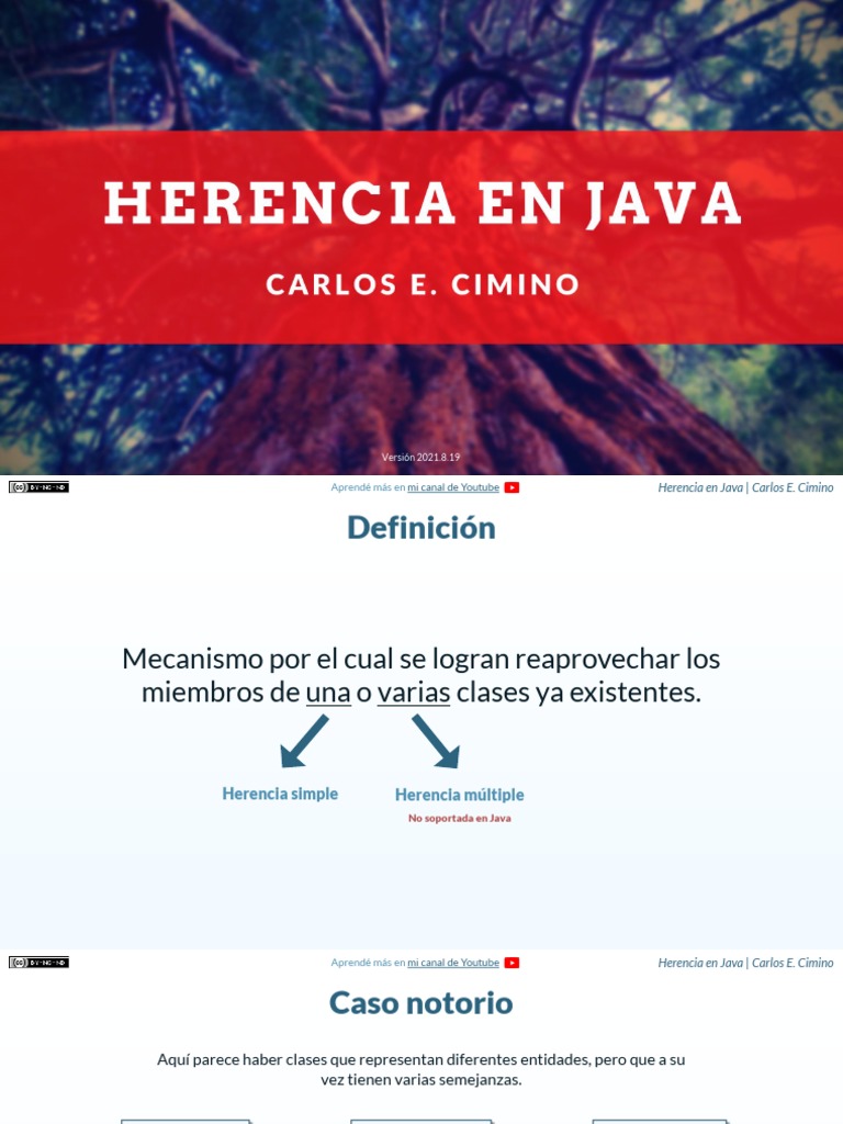 Herencia en Java - Carlos E. Cimino | PDF | Herencia (Programación Orientada a Objetos) | Java ...
