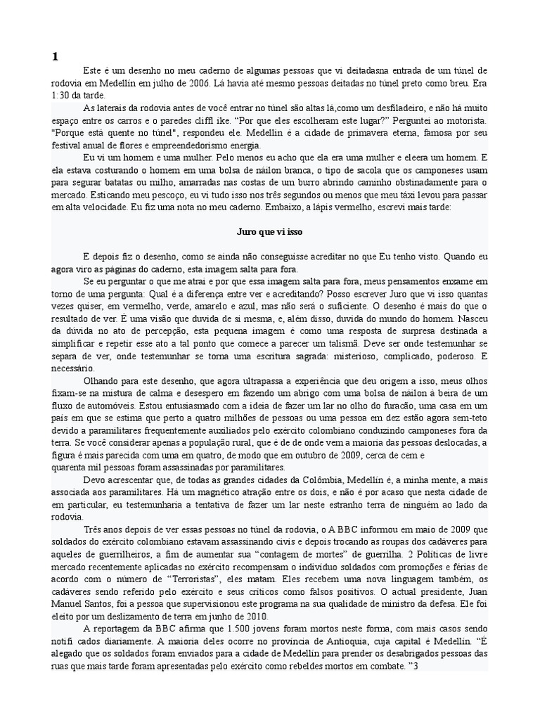 Juro Que VI Isso | PDF | Colômbia | Imagem