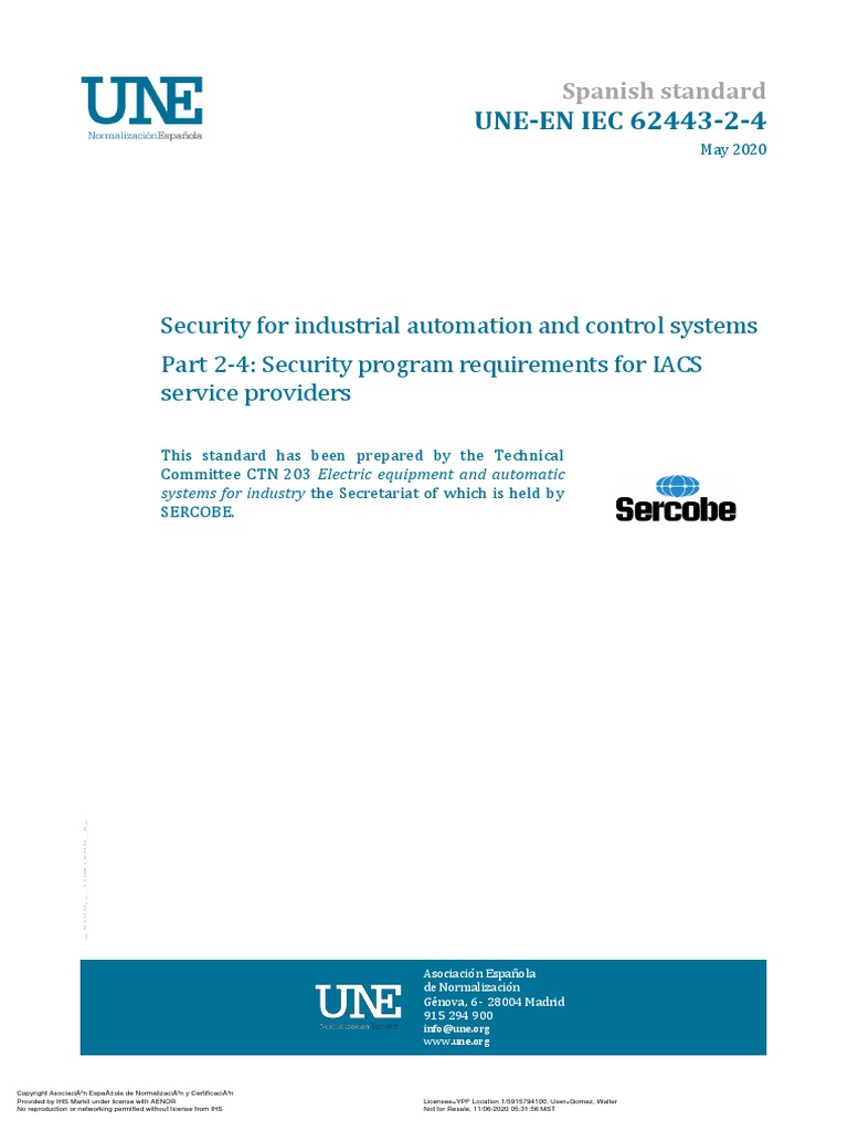 IEC 62443-2-4 Security Program Requirements For IACS Service Providers ...