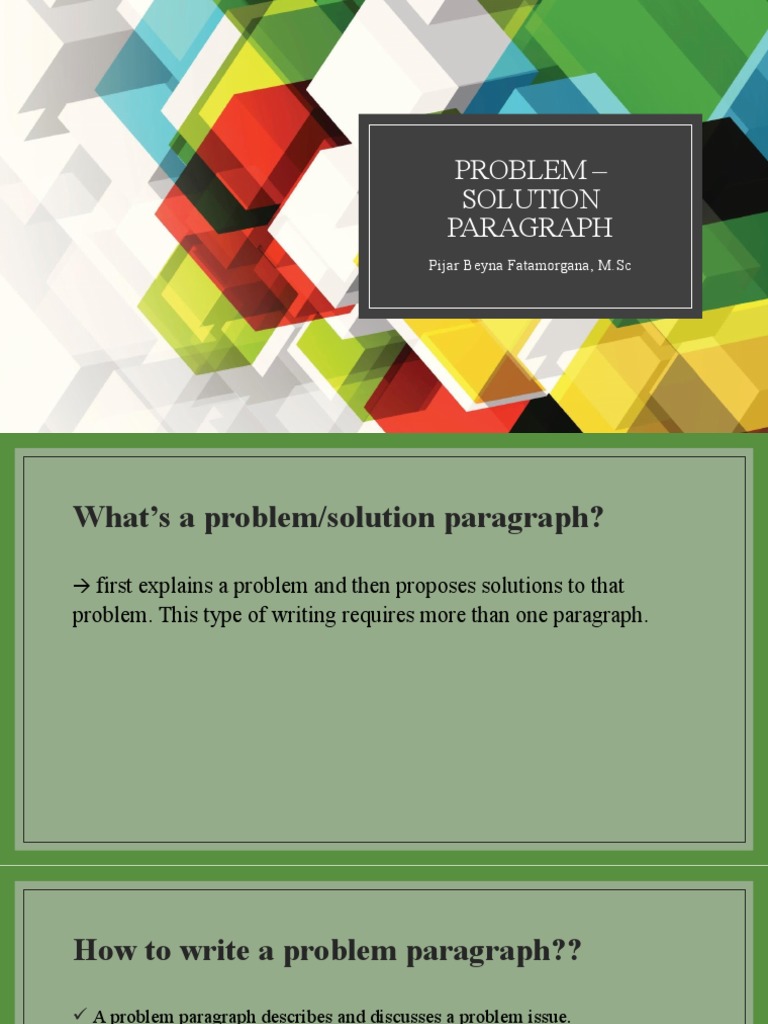 Problem - Solution Paragraph | PDF