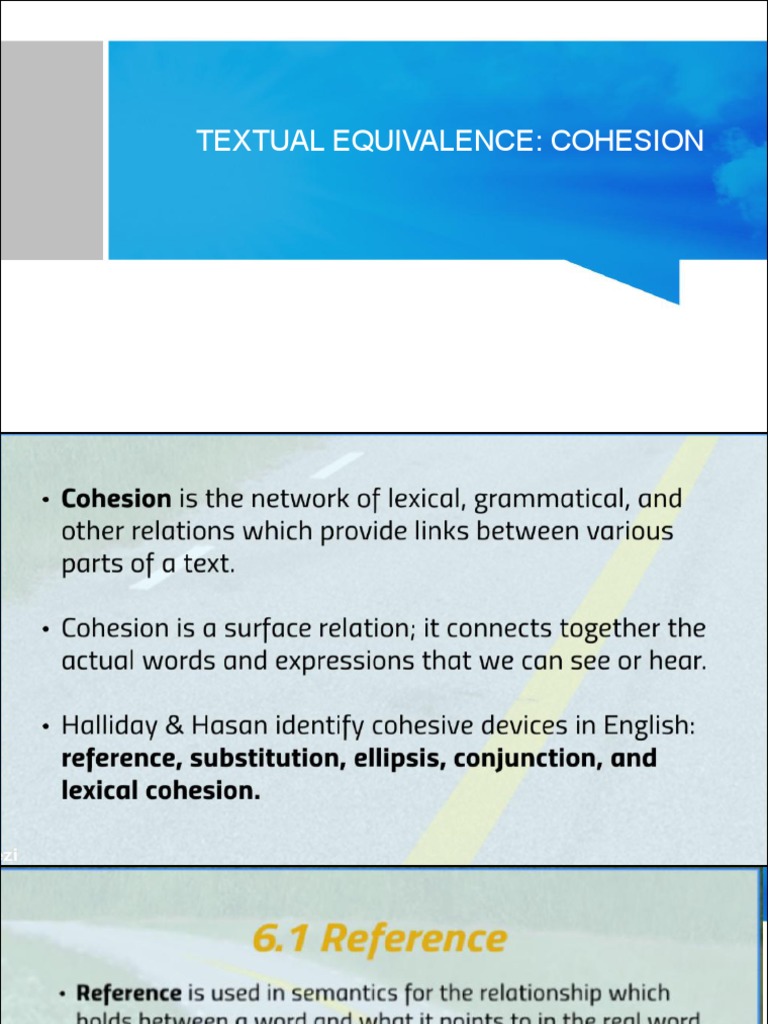 Chapter 6 - Textual Equivalence - Cohesion | PDF