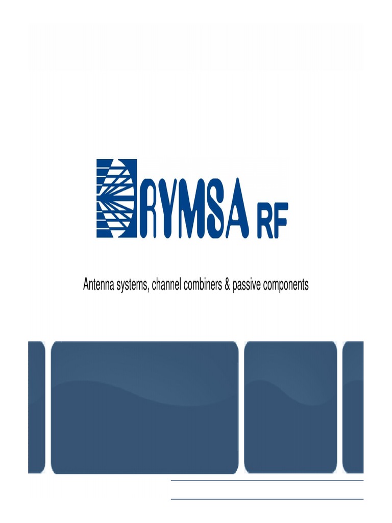 RYMSA RF Presentation | PDF | Coaxial Cable | Antenna (Radio)
