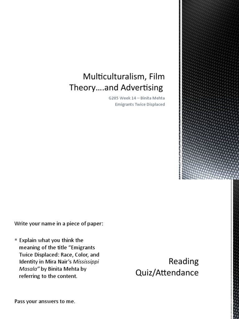 Week 14 - Multiculturalism Ads and Film | PDF | Ethnic Groups | Race ...