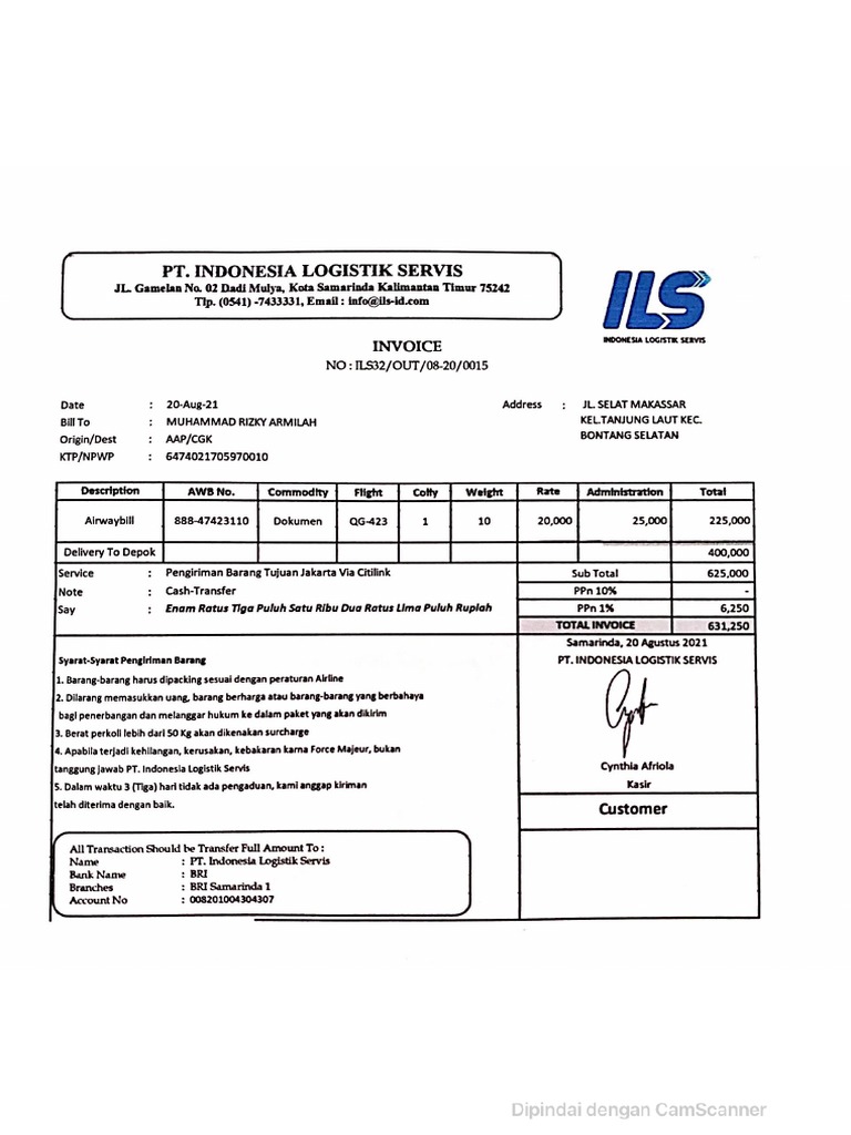 Invoice Pengiriman Barang | PDF