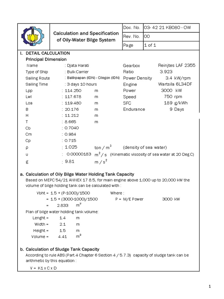 Ship Bilge System Calculations | PDF | Mechanical Engineering | Pump