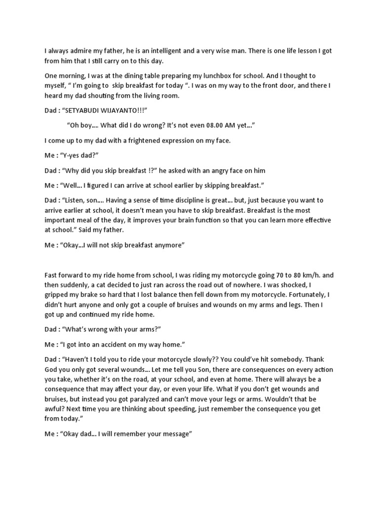 Script Story Telling About Father | PDF