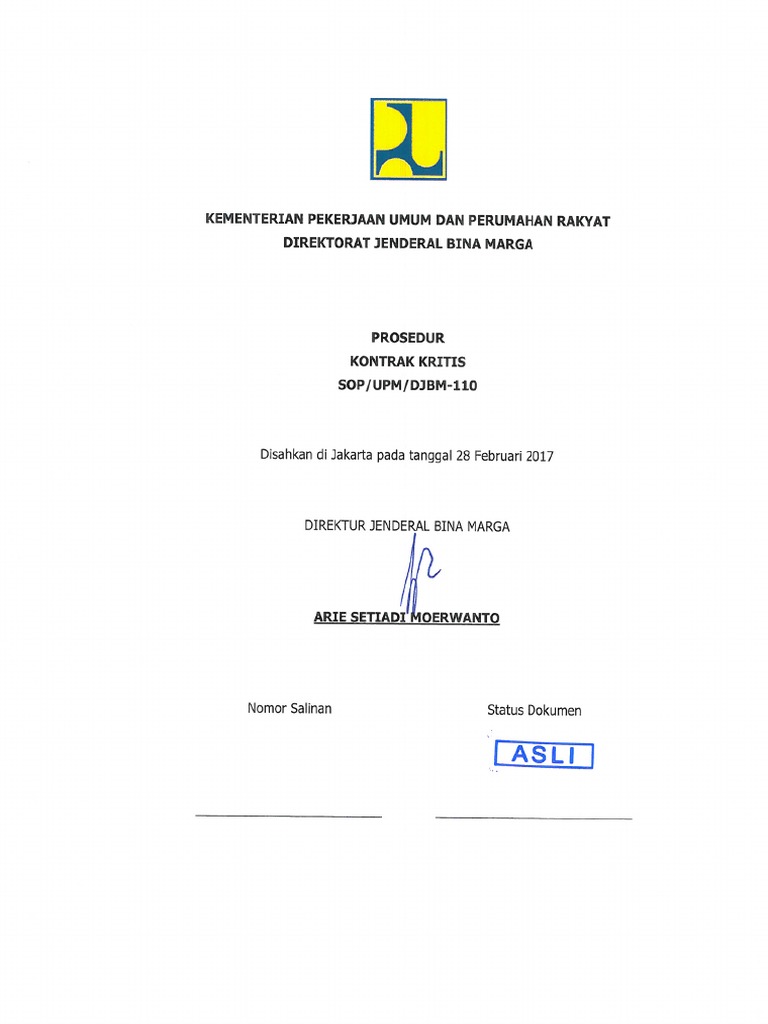 SOP - 110. Kontrak Kritis | PDF