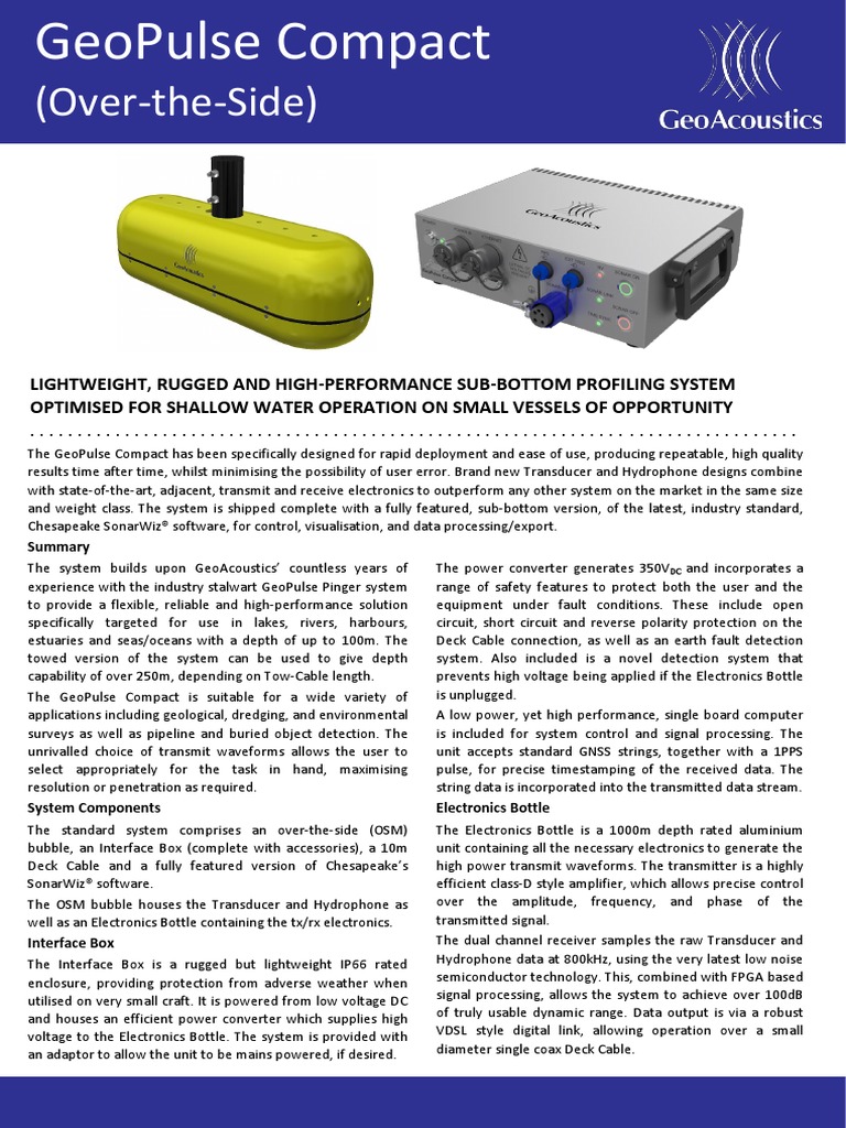 GeoPulse Compact OTS | PDF | Sonar | Electronics