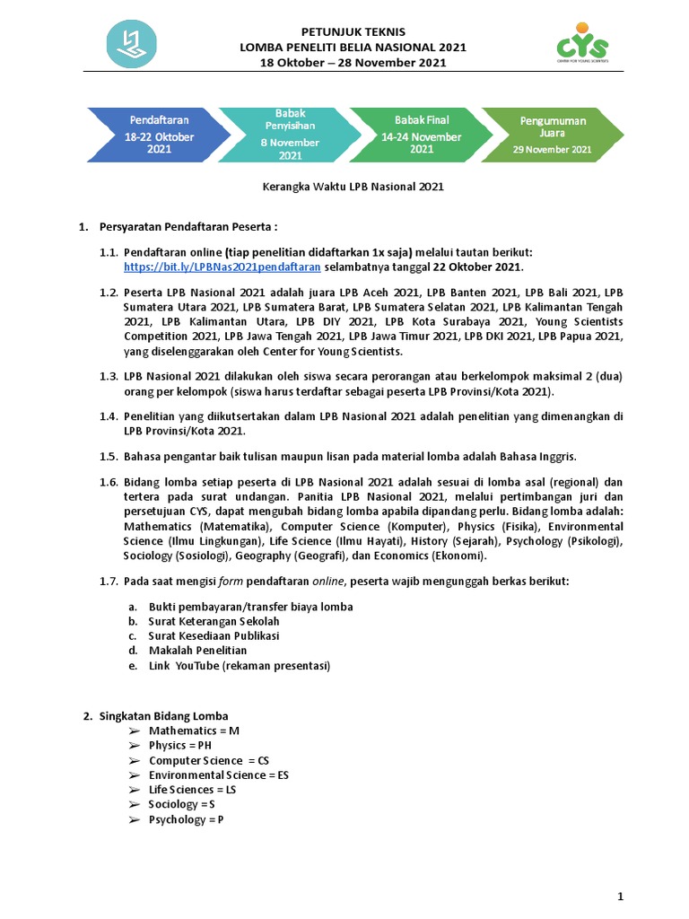 Juknis-LPB Nasional 2021 - CYS | PDF
