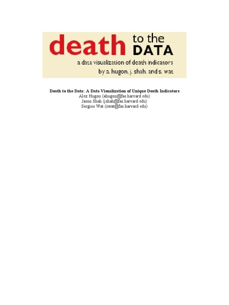 Death To The Data: A Data Visualization of Unique Death Indicators ...