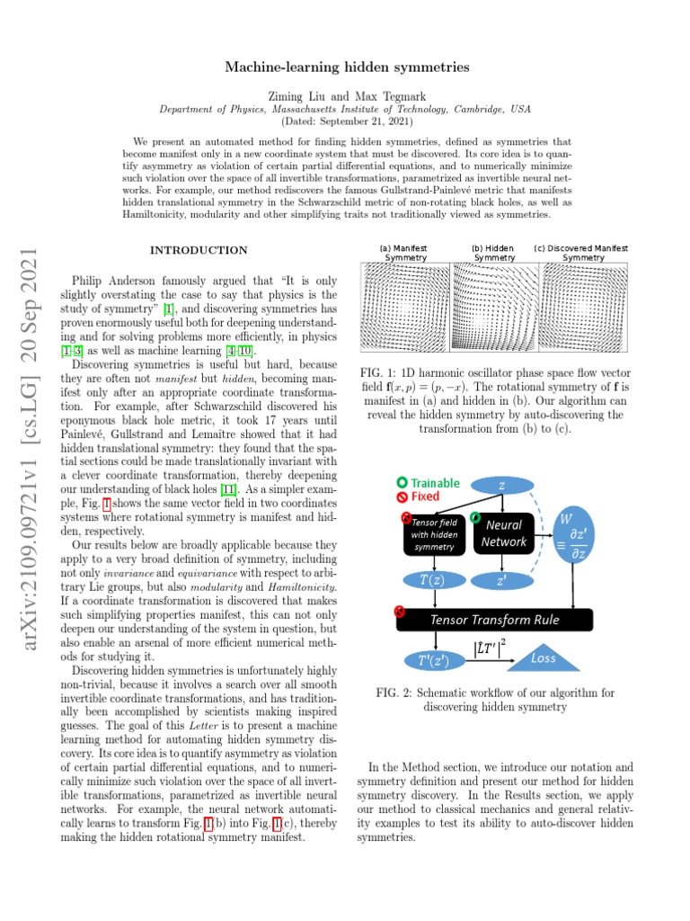 Machine-Learning Hidden Symmetries 2109.09721 | PDF | Tensor | Partial ...