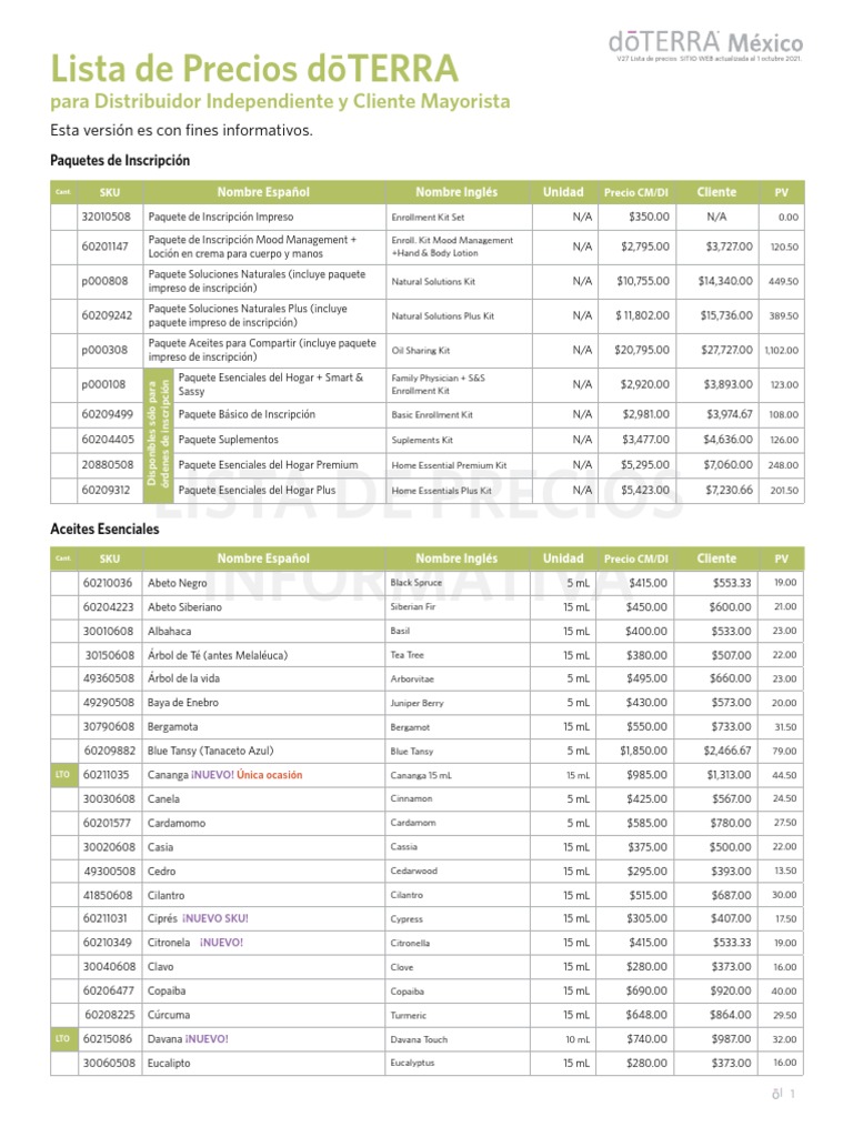 Lista de Precios Product Price List | PDF | Plantas comestibles ...