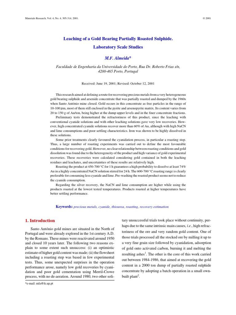 Gold Extraction Using Cyanide | PDF | Gold | Cyanide