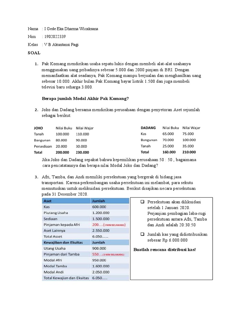UTS AKL 2 - I Gede Eka Dharma Wicaksana (1902022339) | PDF