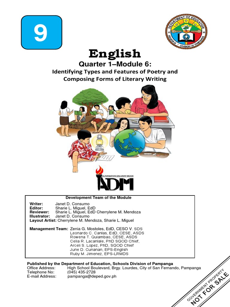 English9 Q1 Module6-15pages | PDF | Poetry | Rhyme