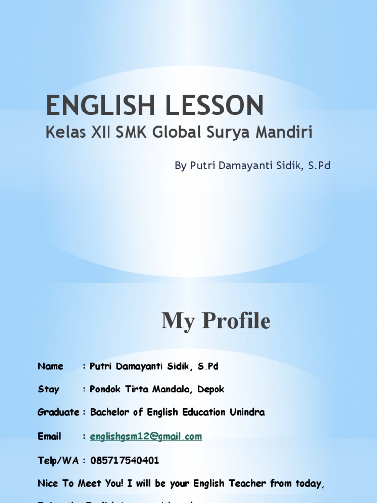 English Lesson 1 | PDF