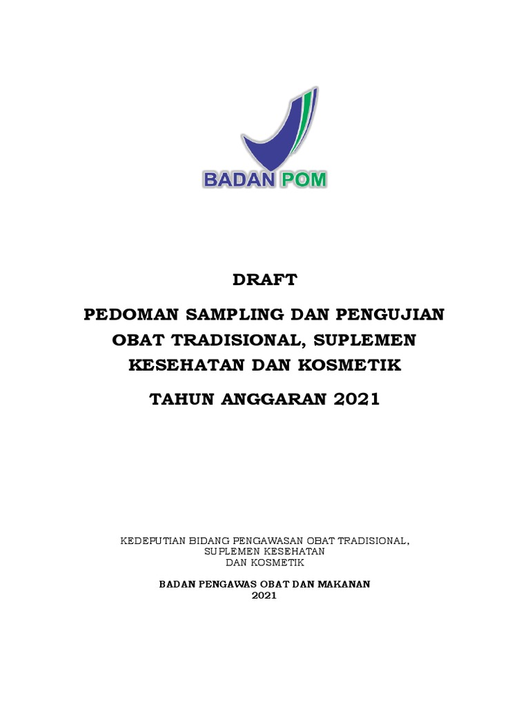 Draft Pedoman Sampling Otskkos Ta 2021 | PDF